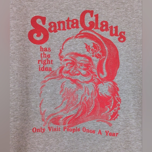 Denim & Flower | Jackets & Coats | Gray Santa Claus Graphic Sweatshirt ...